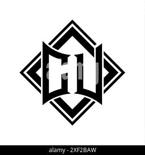 CU Letter logo with abstract shield shape with square white outline on ...