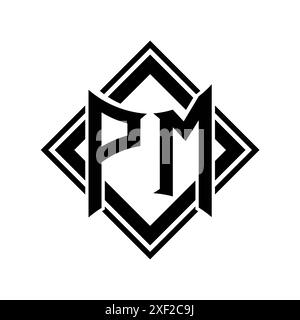 Initial PM Letter Logo With Creative Modern Business Typography Vector ...