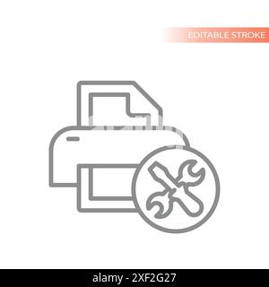 Printer settings vector icon. Screwdriver and wrench, repair shop ...