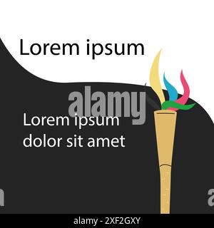 Sport torch with colorful wavy stripes banner. For invitation, flyers ...