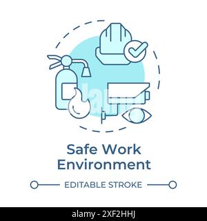 Work environment safety soft blue concept icon Stock Vector Image & Art ...