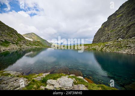 Landscape with Caltun Glacial Lake From Fagaras Mountains Romania Stock ...