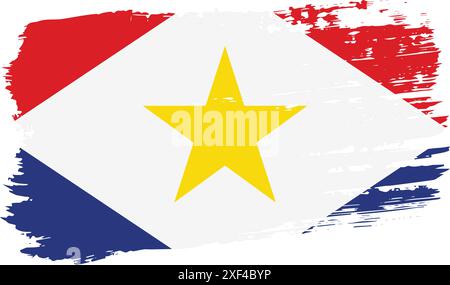 Netherlands flag, wide brush stroke on transparent background, vector ...