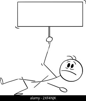 Person has fallen apart or personality disintegration, vector cartoon ...