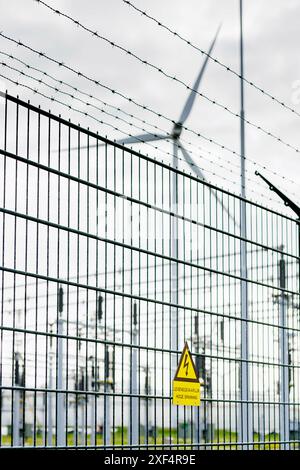 Electricity. 17th May, 2024. Tennet substation for energy transport in ...