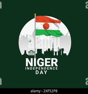 Happy Niger Republic Day Vector Illustration with Waving Flag and ...
