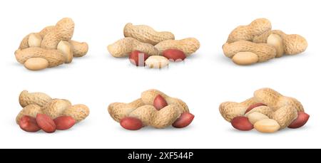 Many different peanuts isolated on white, set Stock Photo - Alamy
