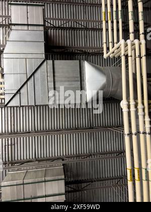 HVAC Ducts and Pipes in World Arena Building Ceiling Stock Photo - Alamy
