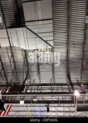HVAC Ducts and Pipes in World Arena Building Ceiling Stock Photo - Alamy