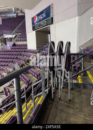 Rows of Purple Seats in World Arena Building Stock Photo - Alamy