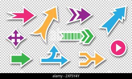 Curve arrow icon set color hexahedron Stock Vector Image & Art - Alamy