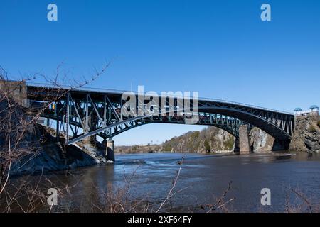 Reversing Falls Bridge from the lookout point in Saint John, New ...