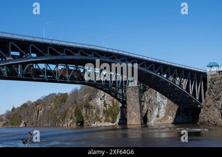 Reversing Falls Bridge from the lookout point in Saint John, New ...