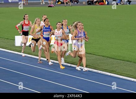 Keely Hodgkinson running the 800 meters at the European Athletics ...