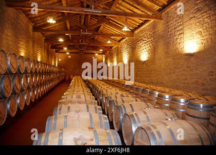 Wine cask aging, Muga winery, Haro, La Rioja, Spain Stock Photo - Alamy