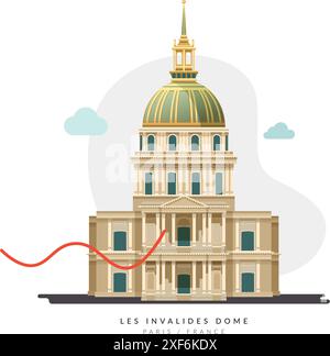 The Dome des Invalides - Paris, France - Stock Illustration as EPS 10 ...