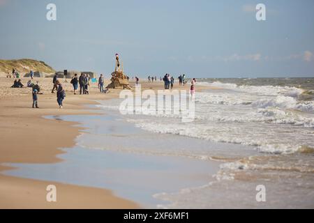 Sondervig, Denmark, June 23, 2024: St. Hans Day on the seashore Stock ...