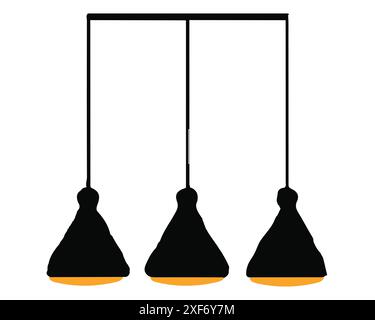 Hanging lamps. Modern ceiling pendant light with different lampshades ...