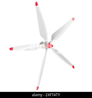 White airplane propeller with 2 blades, 3D rendering isolated on white ...