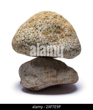 Rocks stacked on a large boulder at Glacier National Park, MT Stock ...