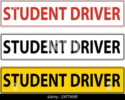 Student Driver Magnetic Car Sign, Student Driver Stock Vector Image ...