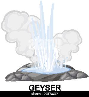 Geyser erupting with steam and water spray Stock Vector Image & Art - Alamy