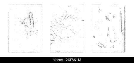 Stippled rough grunge collection. Aged pixelated texture paper overlay ...