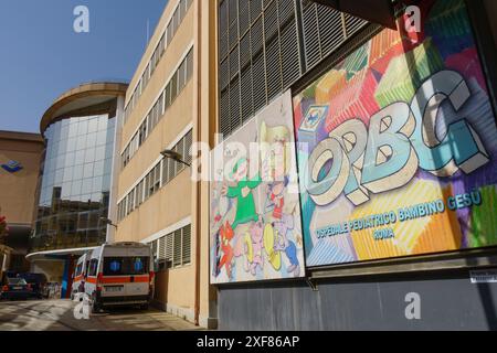 Rome, Italy Bambino Gesu Childrens Hospital old building entrance ...
