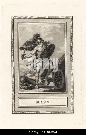 Mars with his sword, in his chariot. Mars was the Roman god of war and ...