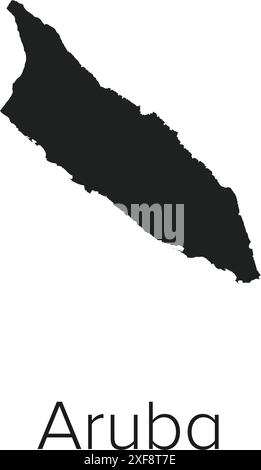 Aruba outline silhouette map illustration with regions Stock Vector ...