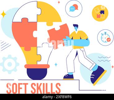 Vector Illustration of Office Workers Demonstrating Soft Skills of ...