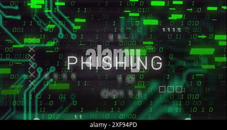 Image of phishing text banner over data processing and microprocessor connections Stock Photo ...