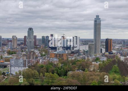 Wide-angle shot of skyscrapers under a blue cloudy sky Stock Photo - Alamy