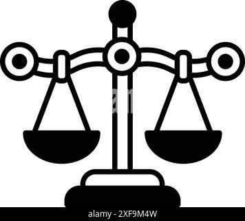 A black silhouette of a balance scale, symbolizing justice and fairness ...