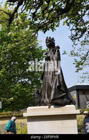 A statue of the late Queen Elizabeth II, the first to be commissioned ...