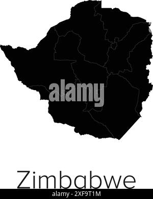 Line map of Zimbabwe vector stock illustration design template ...