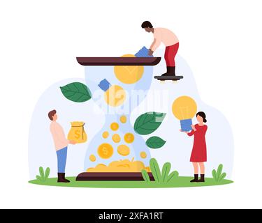 With money bag character hourglass concept for business deadline Stock ...
