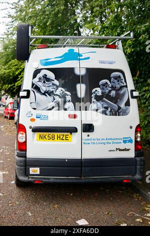 old Renault master ambulance converted into camper van with star wars ...