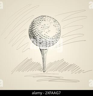 sketch of a golf ball. Hand drawn illustration Stock Vector Image & Art ...