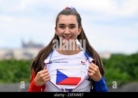 Czech archer Marie Horackova receives the Olympic national clothing ...