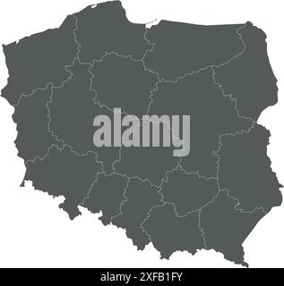 Vector map of Poland with provinces and administrative divisions ...