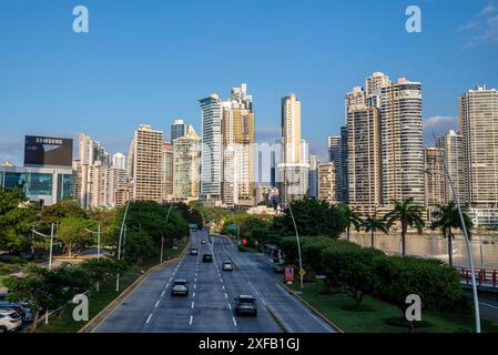 Cityscape with Punta Paitilla skyscrapers, luxury residential ...
