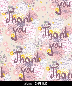 Cute Thank You Script Card Stock Vector Image & Art - Alamy