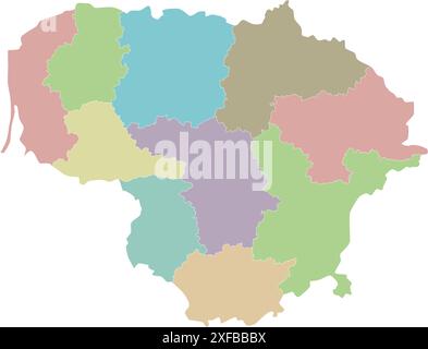 Lithuania map. Blank vector map of the country with regions. Borders of ...