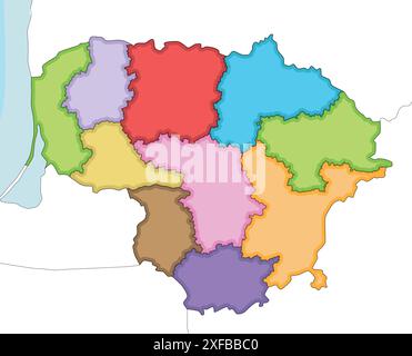 Vector illustrated regional map of Lithuania with counties and ...
