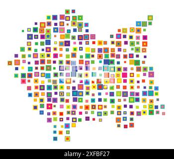 Abstract map of Poland showing the country with horizontal parallel ...