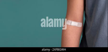 Arm with plaster, blood cells, donate plasma, world blood donor day ...