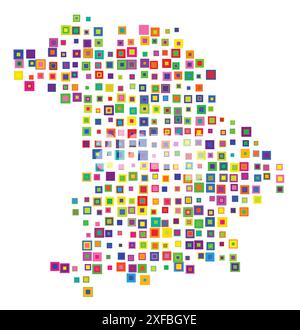Symbol Map of the Bundesland Bayern (Germany) showing the state ...