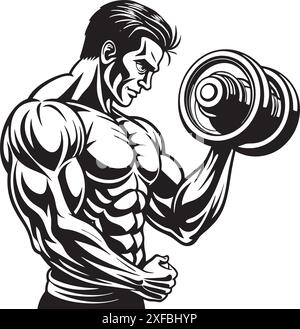 creative bodybuilder bicep muscular arm logo vector design symbol Stock ...