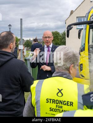 Nairn, UK. 2nd July, 2024. This is MSP John Swinney meeting up with ...